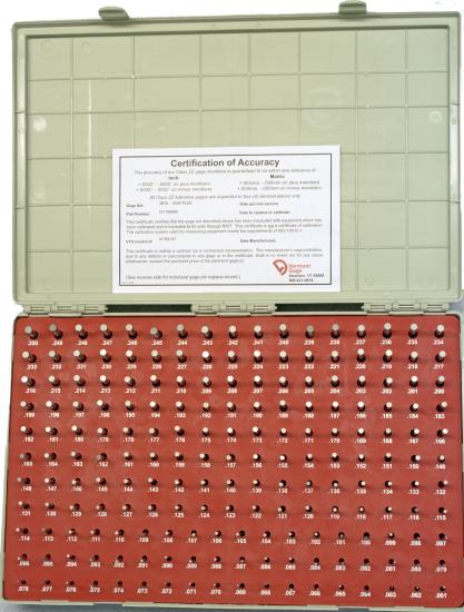 .0610" - .2500" Class ZZ Plus Pins Set, 190 Pieces In .001" Increments.