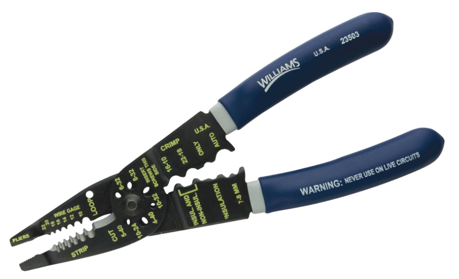 Combination Front-End Wire Stripper With Serrated Pliers Nose + Bolt ...