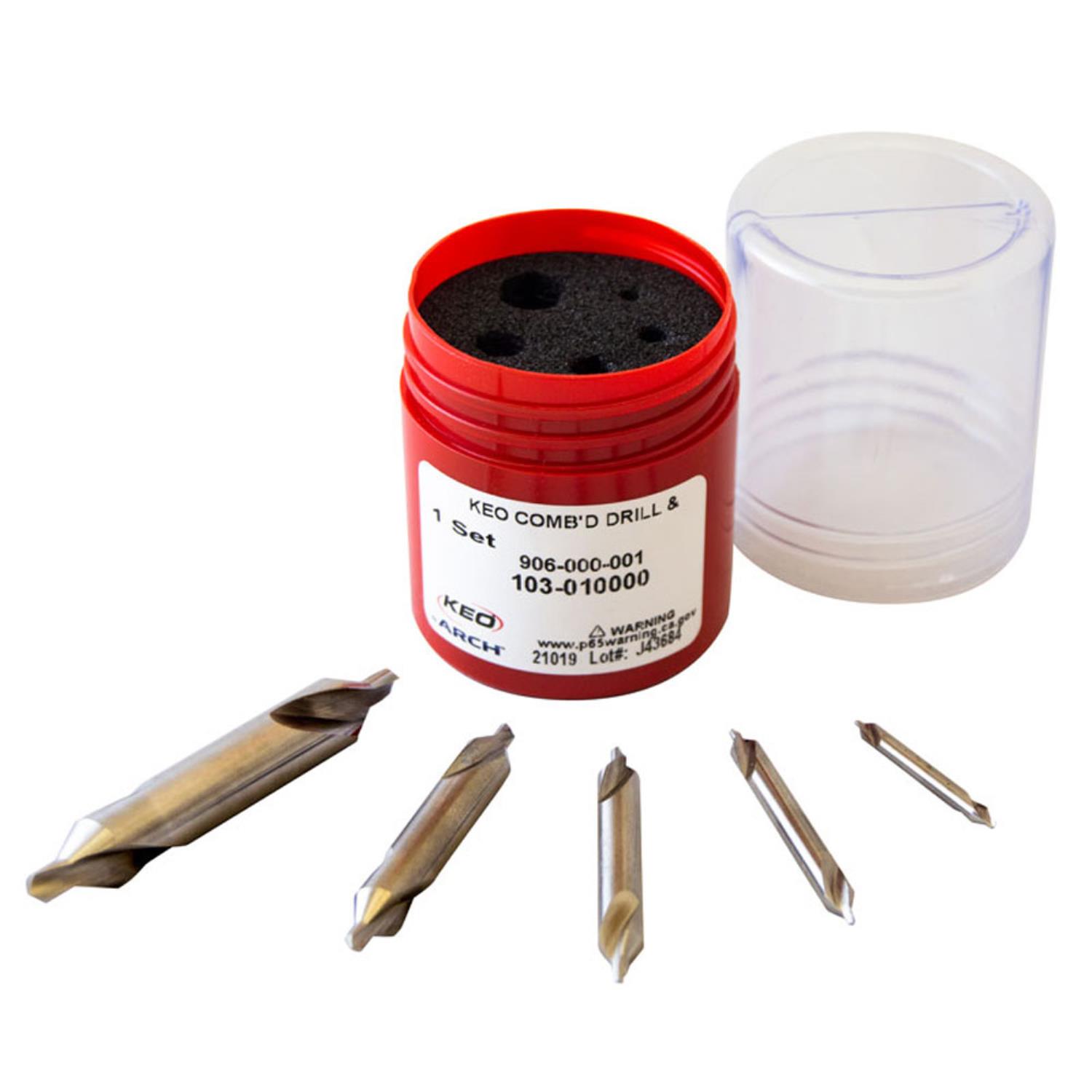 5pc 60° Center Drills Set, HSS Uncoated, Plain Type, Double End, Right ...
