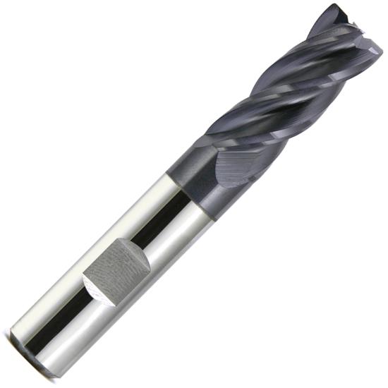 1/2"Standard Length 4 Flute Variable Helix nACo HSSCo-PM End Mill, .030 ...