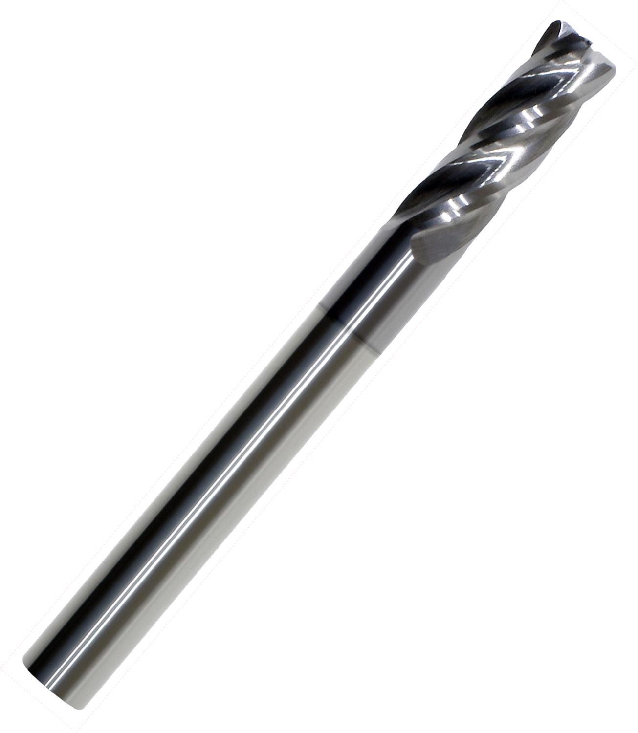 1/2" 4 Flute with 0.060" Corner Radius Carbide End Mill, TiCN Coated ...
