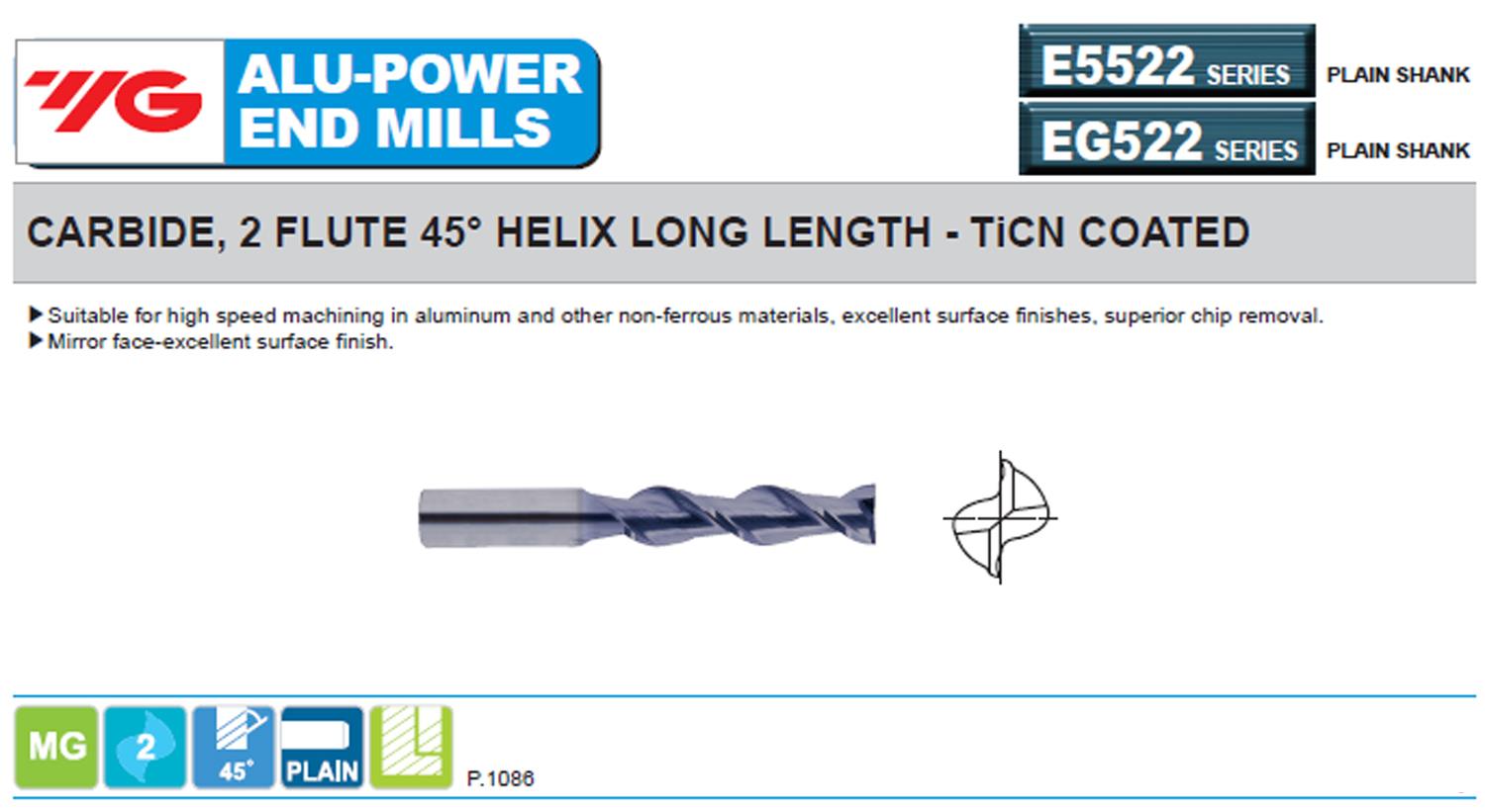10mm 2 Flute Square End Carbide End Mill, 10mm Plain Shank, 22mm LOC ...