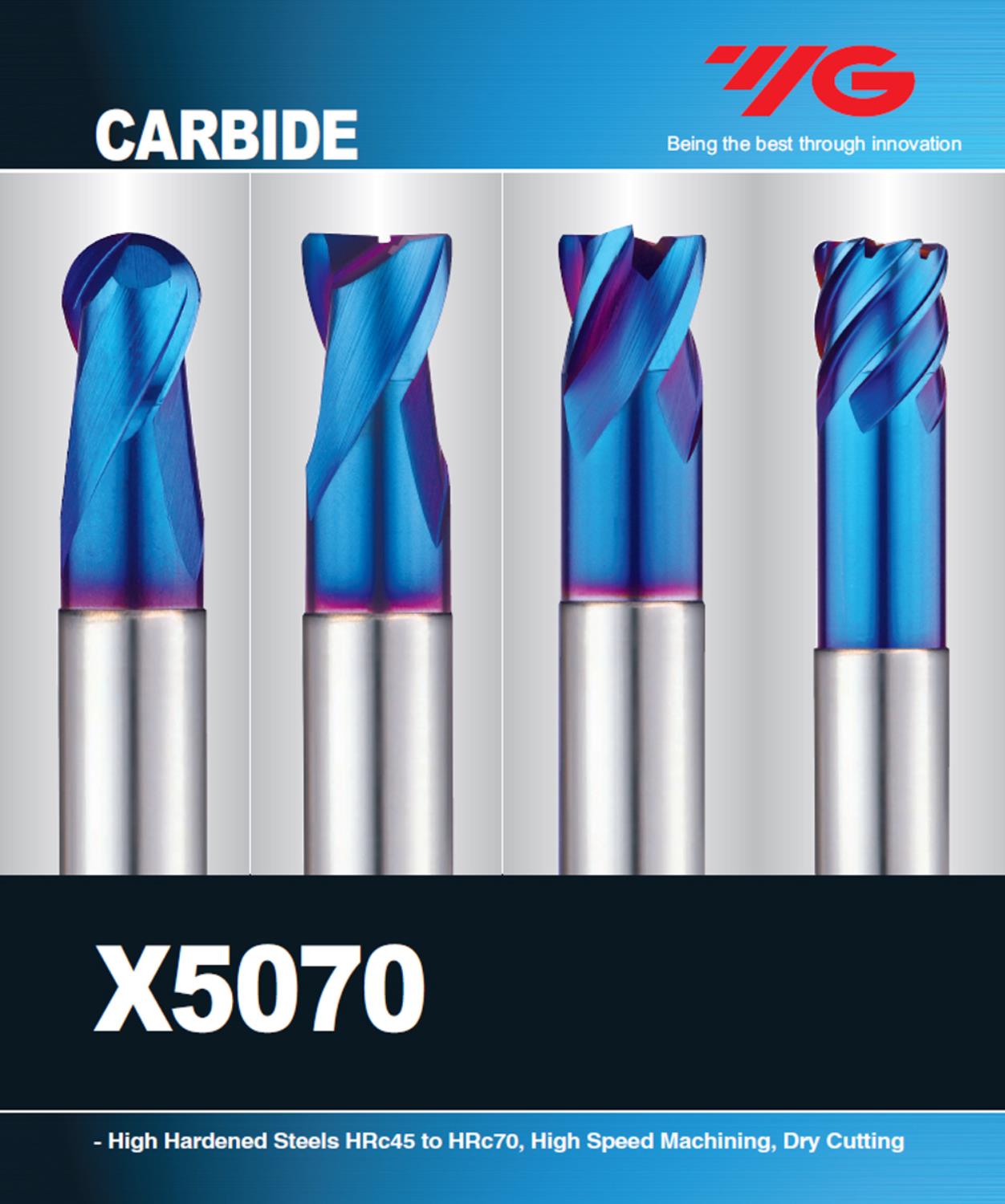 8mm 4 Flute High Feed Carbide End Mill, 1.00mm Corner Radius, 8mm Plain ...