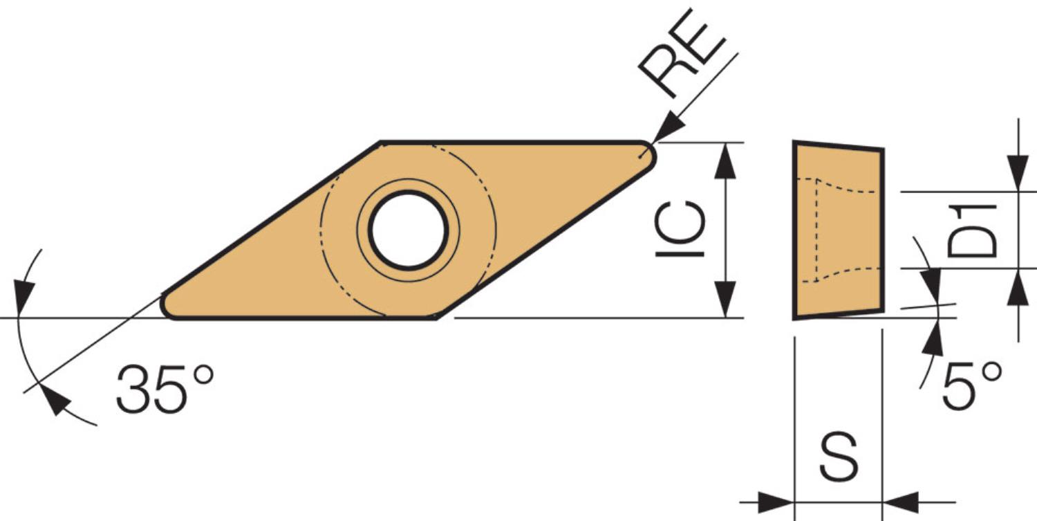 VBMT220.5PP PV730 Grade PVD Cermet, Indexable Turning Insert For Back ...
