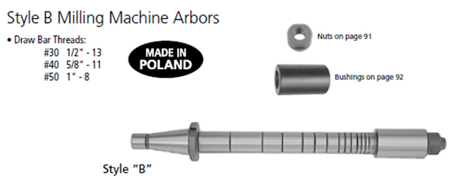 NST/NMTB-50 Milling Machine Arbor for Cutters with 1-1/2" Arbor Hole ...