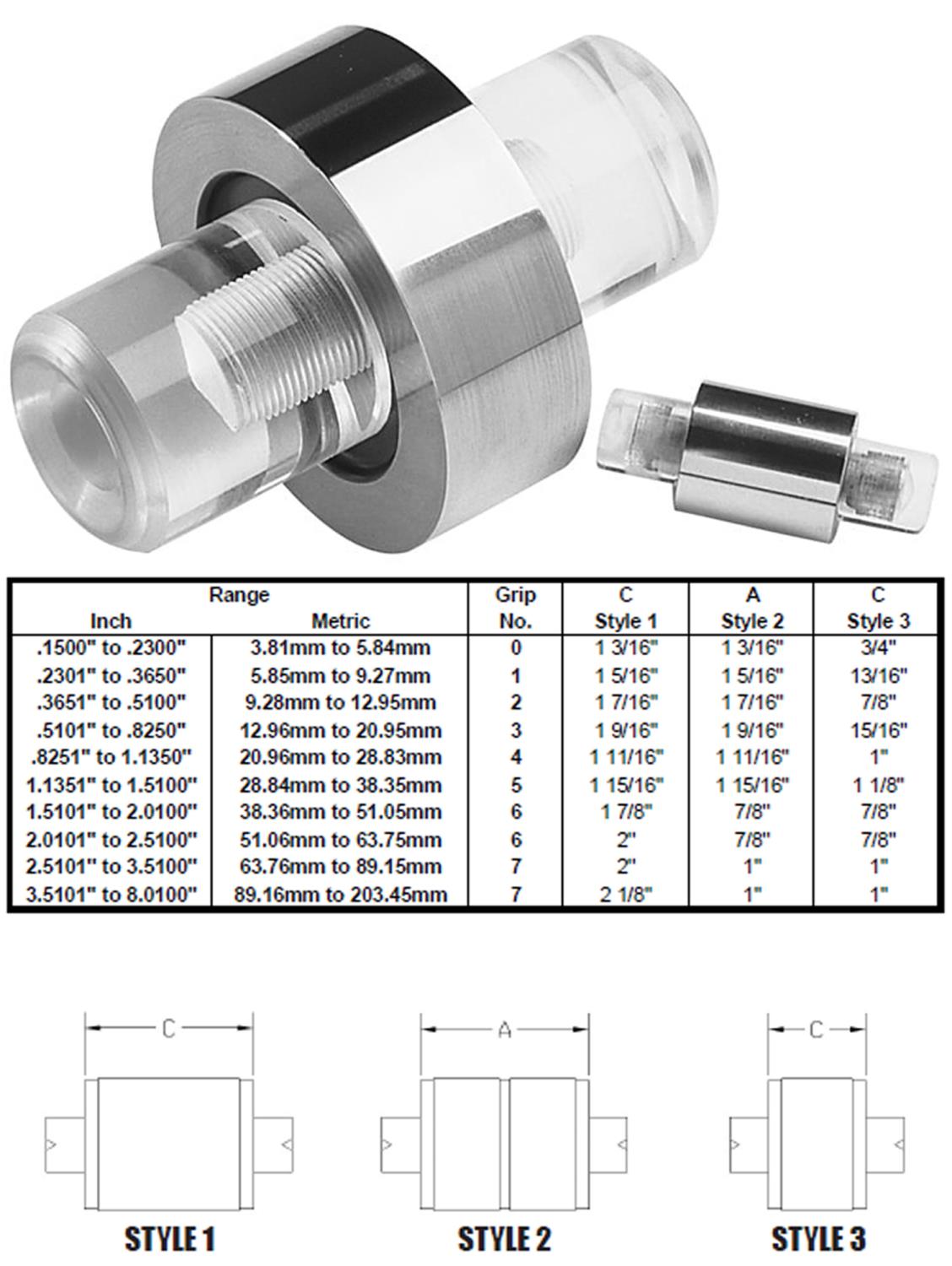 2.0101"-2.5100" (51.06mm-63.75mm) Chrome Plated Class X Master ...
