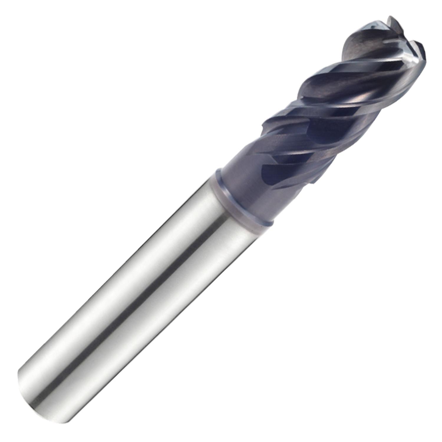 1" 5FL w/.125" Corner Radius Stub Flute Carbide End Mill, 1"Plain Shank ...