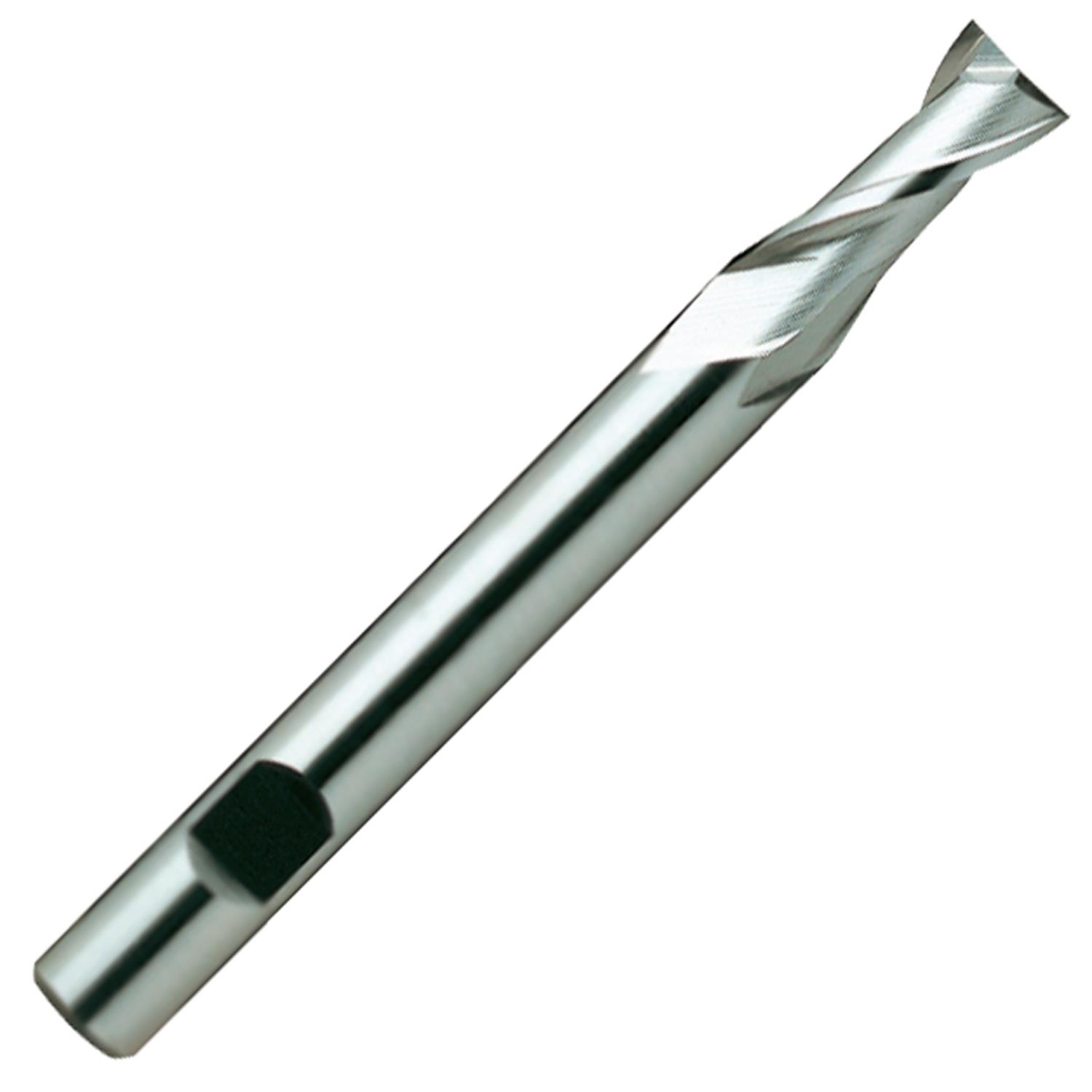 1-1/4" 2 Flute Square End Extended Neck End Mill, 4.968"Reach, 3"LOC, 1 ...