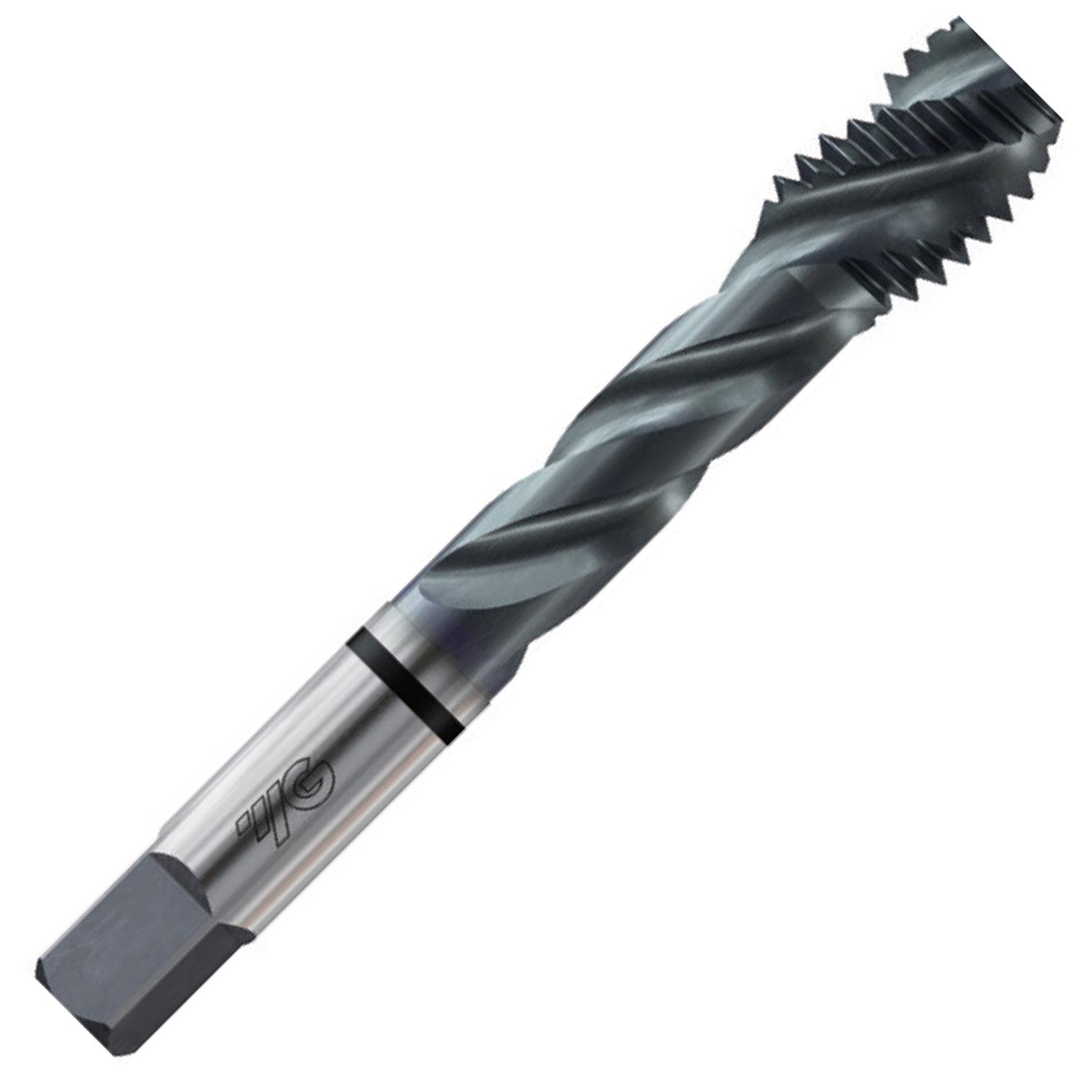 M10 x 1.5 D6, 3 Flute, 40° Spiral Flute 1-2 Pitch Lead Bottoming CNC ...