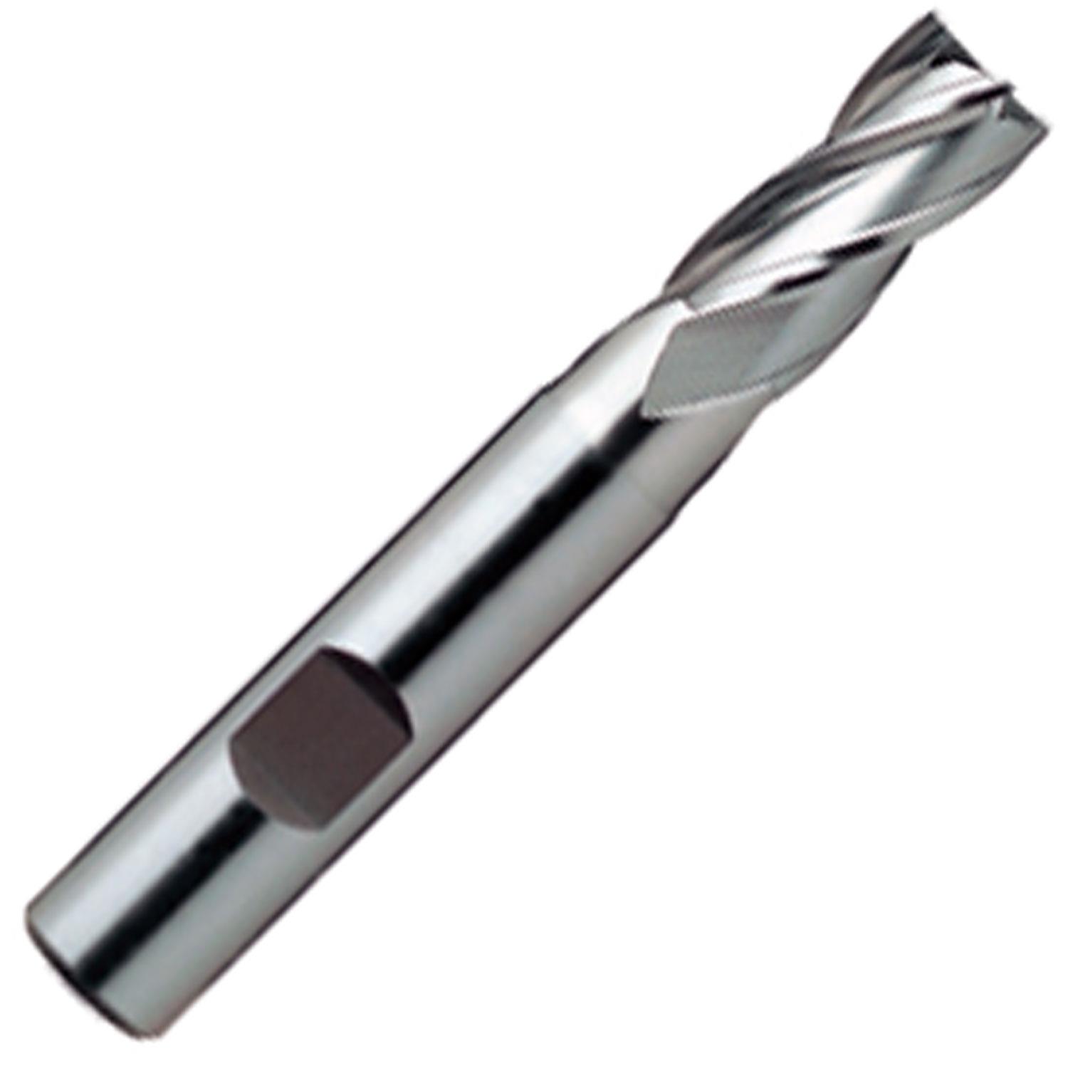 3/8" 4 Flute Square End Regular Length End Mill, .750"LOC, 3/8"Shank w ...