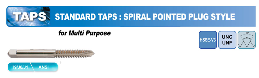 3/8-16 3 Flute GH5 Spiral Point Plug Tap HSSE-V3 Vanadium Non CNC YG1 # ...